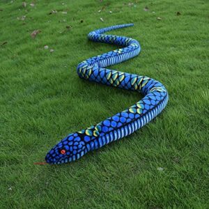 A-cool Giant Boa Constrictor Stuffed Animal Soft Snake Plush Toy (Blue（70"=180CM）)