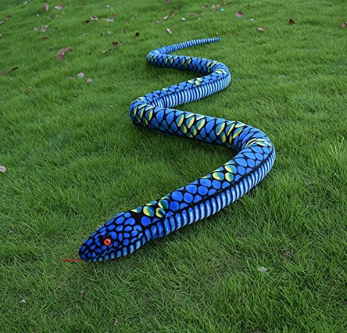 A-cool Giant Boa Constrictor Stuffed Animal Soft Snake Plush Toy (Blue（70"=180CM）)