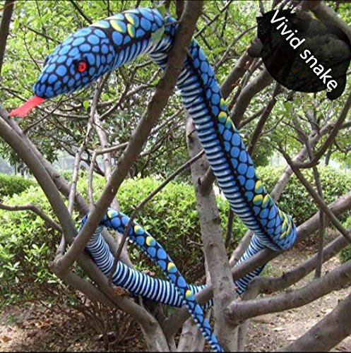 A-cool Giant Boa Constrictor Stuffed Animal Soft Snake Plush Toy (Blue（70"=180CM）)