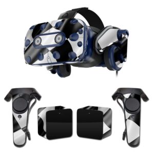 mightyskins skin compatible with htc vive pro vr headset - race flag | protective, durable, and unique vinyl decal wrap cover | easy to apply, remove, and change styles | made in the usa