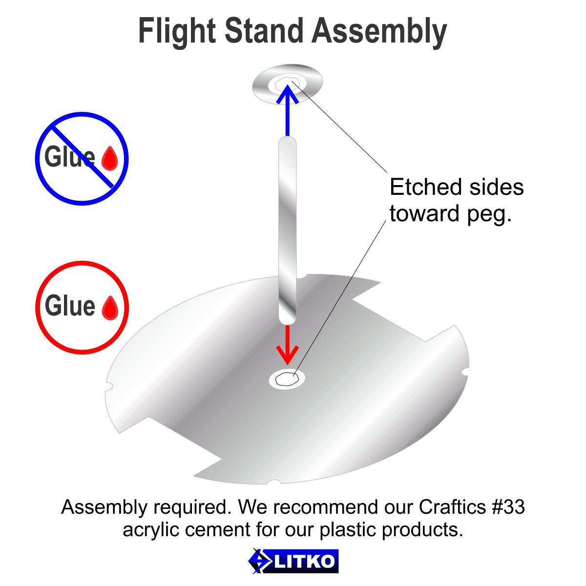 LITKO Notched Circular Tank Flight Stand Kit| Compatible with Star Wars: Legion | 100mm (1.5mm Clear Acrylic)