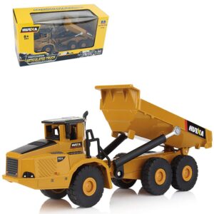 gemini&genius rigid articulated dump truck six wheels heavy duty construction site vehicle toys 1:50 scale diecast site dumper collectible alloy model engineering toys for kid and decoration for house