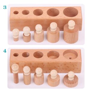 Thoth Montessori Knobbed Cylinder Socket Montessori Materials Wooden Cylinders Ladder Blocks Educational Wooden Toy Montessori Education Toy Family Version