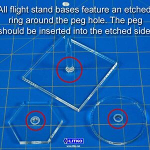 LITKO Notched Circular Tank Flight Stand Kit| Compatible with Star Wars: Legion | 100mm (1.5mm Clear Acrylic)