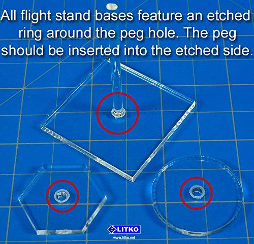 LITKO Notched Circular Tank Flight Stand Kit| Compatible with Star Wars: Legion | 100mm (1.5mm Clear Acrylic)