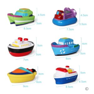 Bathtub Floating Bath Toys(6PCS),Baby Soft Bath Time Boat Toys,Bathtub Learning Water Toys and Bathroom Toys for Toddlers