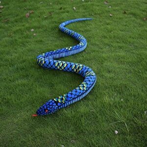 A-cool Giant Boa Constrictor Stuffed Animal Soft Snake Plush Toy (Blue（70"=180CM）)