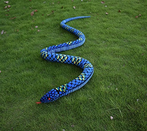 A-cool Giant Boa Constrictor Stuffed Animal Soft Snake Plush Toy (Blue（70"=180CM）)