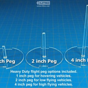 LITKO Notched Circular Tank Flight Stand Kit| Compatible with Star Wars: Legion | 100mm (1.5mm Clear Acrylic)