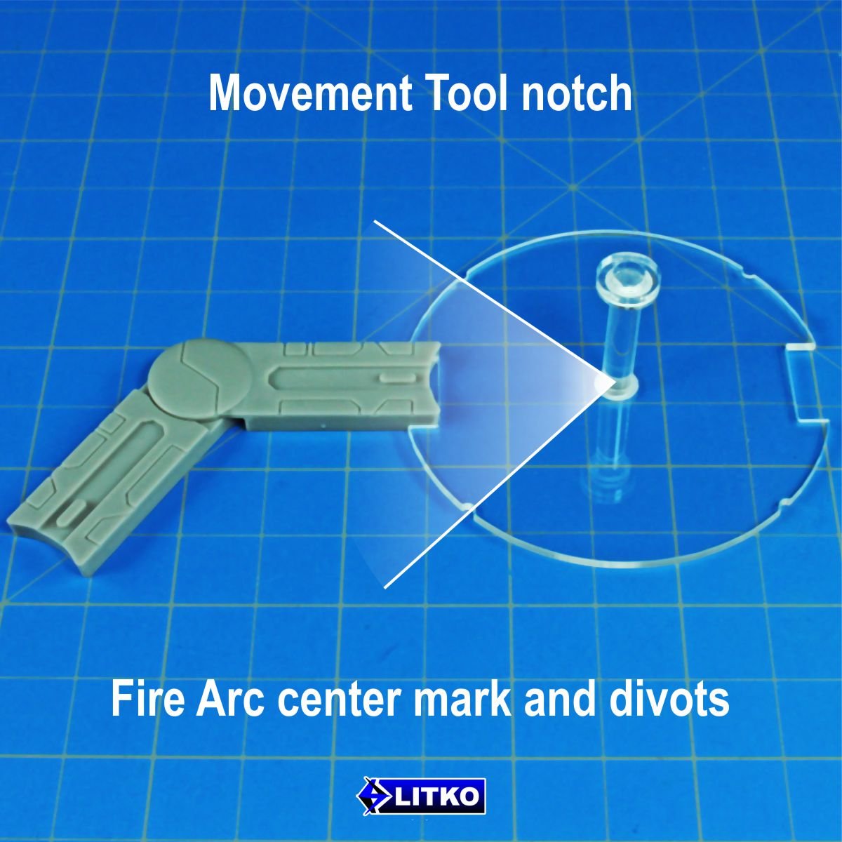 LITKO Notched Circular Tank Flight Stand Kit| Compatible with Star Wars: Legion | 100mm (1.5mm Clear Acrylic)