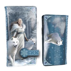 nemesis now winter guardians anne stokes embossed purse 18.5cm blue, pu