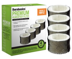 durabasics 4 pack compatible holmes hwf62 humidifier filter, replacement for holmes humidifier filter hwf62, holmes a filter compatible, compatible with humidifier filters sunbeam humidifier filter a