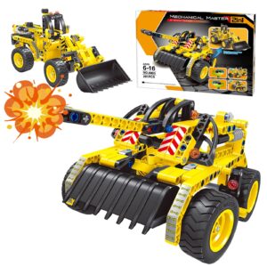 gili building toys for kids ages 8-12(bulldozer & tank), stem toys for 7+ year old boys girls, construction engineering set for 6, 9, 10yr kids christmas birthday, best educational stem learning kits