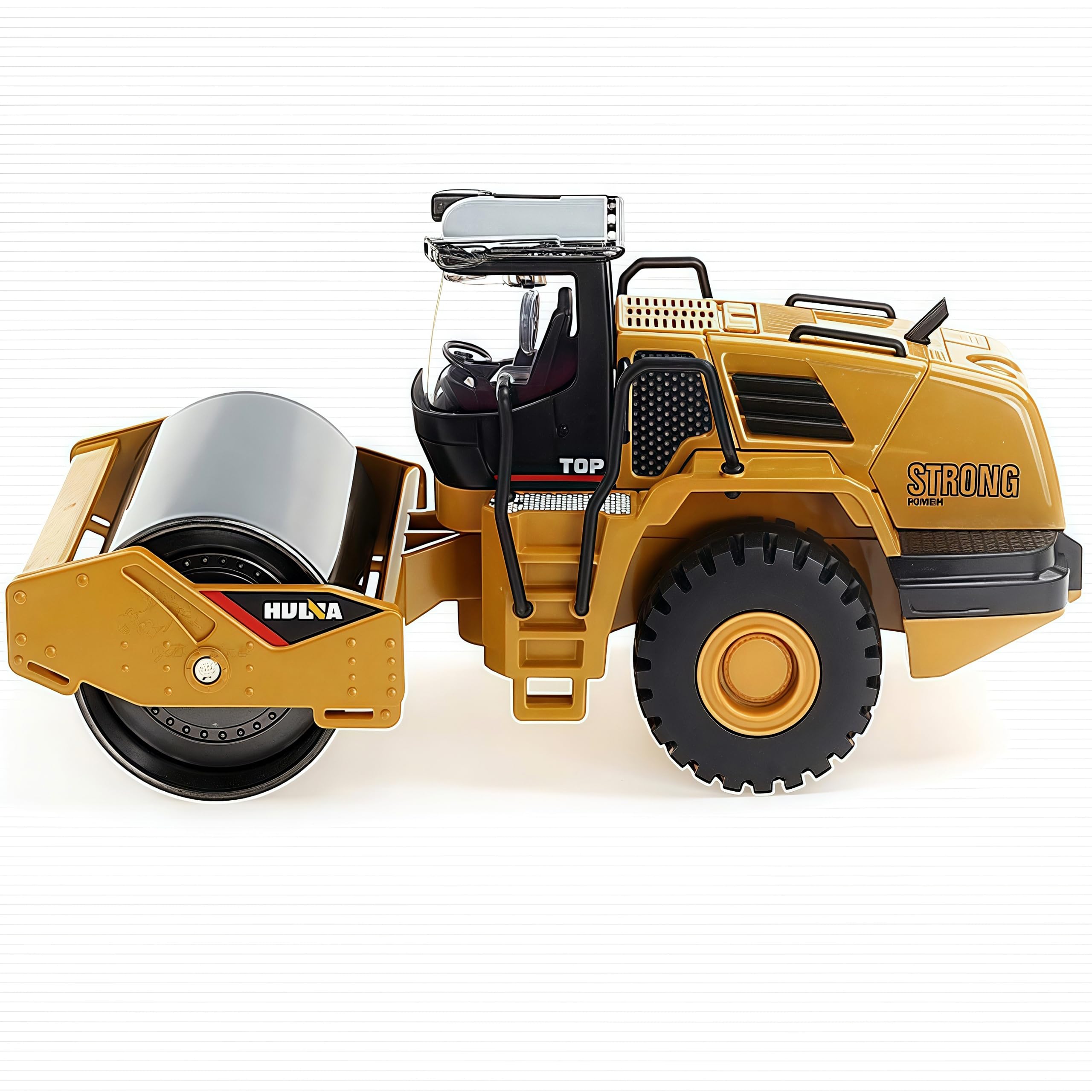 Gemini&Genius Road Roller Truck Toy for Kids, 1/50 Large Grader Construction Vehicle Road Planer Vehicle Toy, Asphalt Drum Compactor Alloy Model Toy Collection, Play or Display for Kids