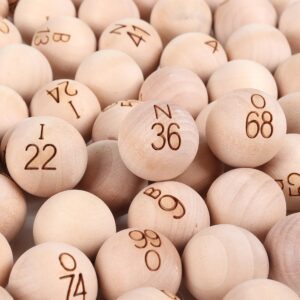 gse games & sports expert 7/8-inch bingo balls, solid wooden replacement bingo game balls for parties, bingo nights, prize raffles