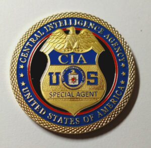 cia central intelligence agency special agent colorized challenge art coin