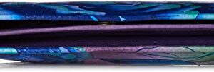 Anna by Anuschka Women's Hand-Painted Genuine Leather Flap Organizer Wallet - Precious Peony Eggplant