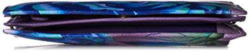 Anna by Anuschka Women's Hand-Painted Genuine Leather Flap Organizer Wallet - Precious Peony Eggplant