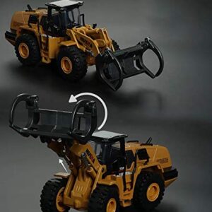 Gemini & Genius Construction Vehicle Toys Timber Grab Truck Heavy Metal 1/50 Scale Wooden/Building Materials Grab Vehicle, Feller Buncher Alloy Model Toy, Gift, Collection and Decoration for Kids