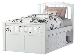 hillsdale furniture hillsdale charlie captains bed with one storage unit, twin, white