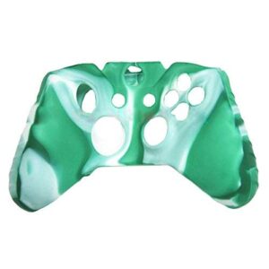 ostent colorful soft silicone protective case cover for microsoft xbox one controller - color green and white