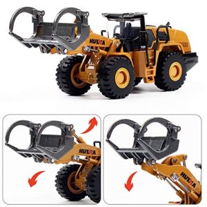 Gemini & Genius Construction Vehicle Toys Timber Grab Truck Heavy Metal 1/50 Scale Wooden/Building Materials Grab Vehicle, Feller Buncher Alloy Model Toy, Gift, Collection and Decoration for Kids