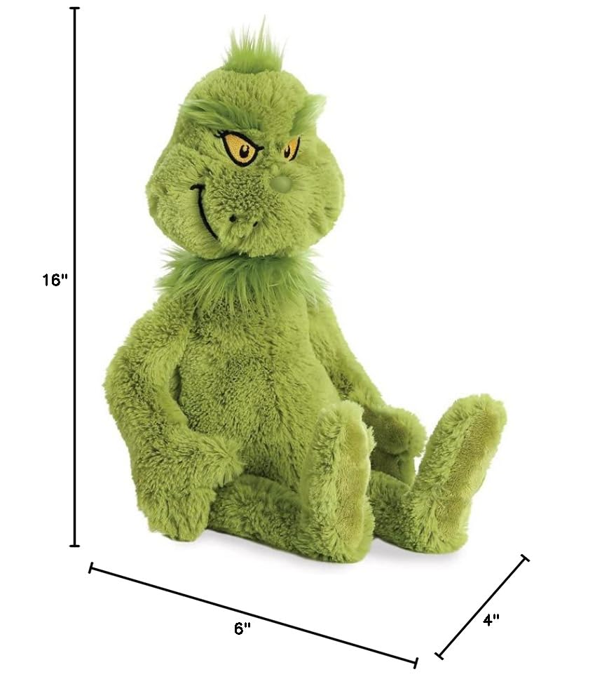 Aurora® Whimsical Dr. Seuss™ Grinch Stuffed Animal - Magical Storytelling - Officially Licensed - Green 16 Inches