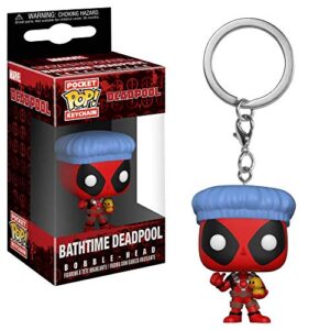 funko pop! keychain: deadpool playtime - deadpool bath time, multicolor