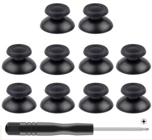 mekela 5 pairs thumbsticks with cross screwdriver, replacement joystick thumb stick for playstation 4 ps4 controller gamepad （black）