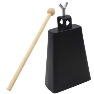 cowbell drum cencerro,plastic cow bell,latin percussion cowbell 6 inch metal cowbell noise maker with handle for drumset kit percussion come with stick black cow bells cowbell drum musical cow bell