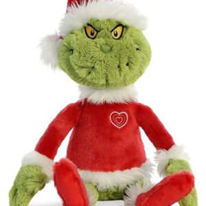 Aurora® Whimsical Dr. Seuss™ Grinch Santa Stuffed Animal - Magical Storytelling - Officially Licensed - Green 16 Inches