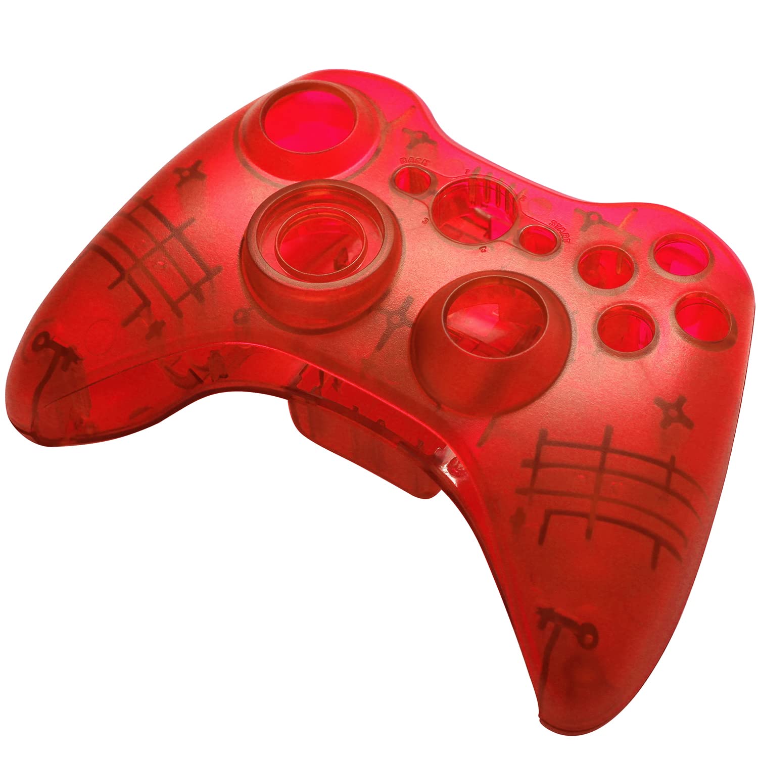 OSTENT Replacement Case Shell & Buttons Kit for Microsoft Xbox 360 Wireless Controller - Color Red