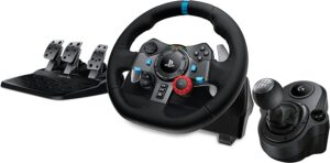 logitech g29 driving force race wheel + logitech g driving force shifter bundle for ps3 and ps4 (renewed)