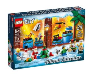 lego city advent calendar 60201, new 2018 edition, minifigures, small building toys, christmas countdown calendar for kids (313 pieces)