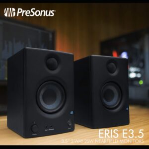 PreSonus Eris E3.5 3.5" 2-Way 25W Nearfield Monitors (Pair) with Acoustic Tuning Pair and Basic Accessory Bundle