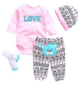 reborn dolls baby clothes pink outfits for 20"- 22" reborn doll girl baby clothing baby sets