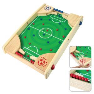 flipkick: wooden tabletop football/soccer pinball games, indoor portable sport table board for kids and family