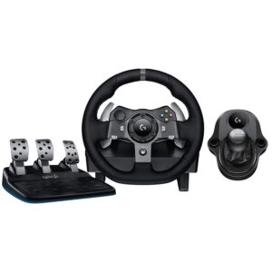 logitech g920 racing wheel and shifter bundle for xbox one and pc (renewed)