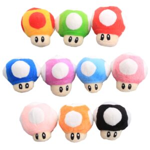 uiuoutoy 10pcs mushroom plush keychain decoration pendant doll toy set 6cm