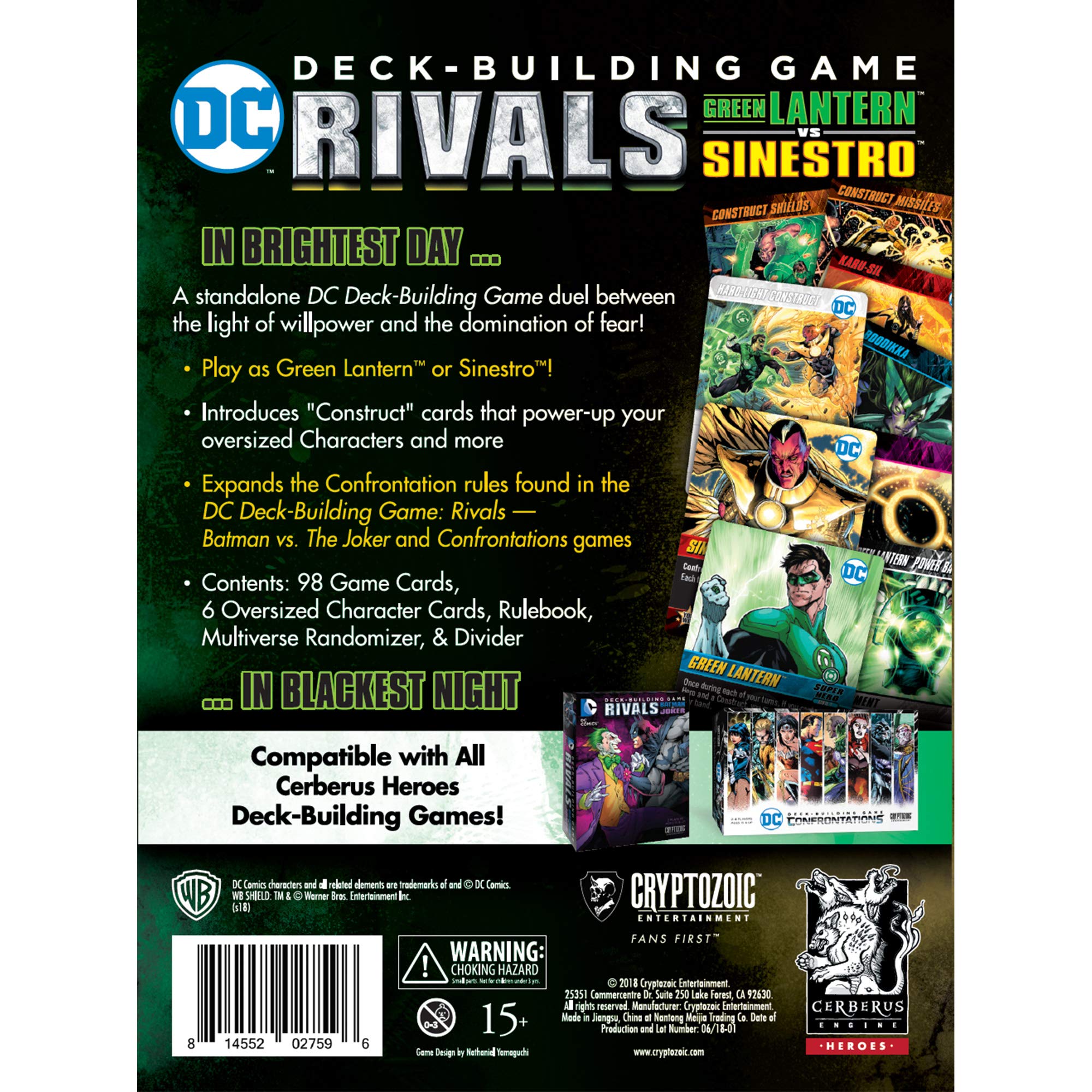 Cryptozoic Entertainment DC Deck Building Game Rivals - Green Lantern vs Sinestro