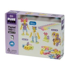 plus plus – open play set – 150 piece pastel color mix – construction building stem | steam toy, interlocking mini puzzle blocks for kids