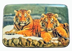 fig design group tigers rfid secure theft protection credit card armored wallet wildlife cats