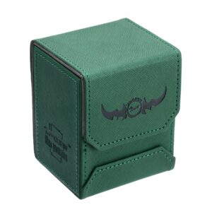 zoopin leather deck box-green for collectible cards-mtg,yugioh,pokeman,tes legacy,munchkins ccg decks and also small tokens or dice- hold 80 sleeved cards or 150 naked cards …