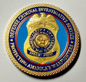 dcis defense criminal investigative service dod special agent colorized challenge art coin