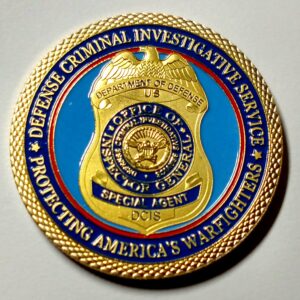 DCIS Defense Criminal Investigative Service DOD Special Agent Colorized Challenge Art Coin