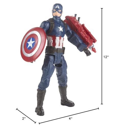 Avengers Marvel Endgame Titan Hero Series Captain America 12"-Scale Super Hero Action Figure Toy with Titan Hero Power Fx Port