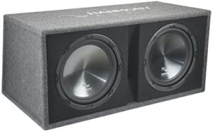 harmony audio ha-rd12 car rhythm loaded dual 12" vented 1200w sub box enclosure