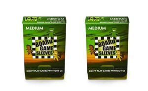 arcane tinmen medium non-glare board game card sleeves – 57mm x 89mm – bundle of 2 – 100 sleeves total