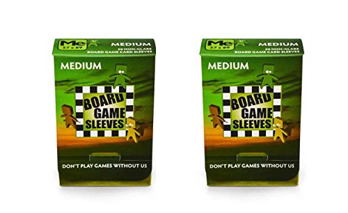 Arcane Tinmen Medium Non-Glare Board Game Card Sleeves – 57mm x 89mm – Bundle of 2 – 100 Sleeves Total