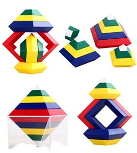 agirlgle building blocks stacking toys for kids stacker toy 3d puzzle stem toys pyramid speed cube， creative educational toys for kids preschool learning toys stacking block